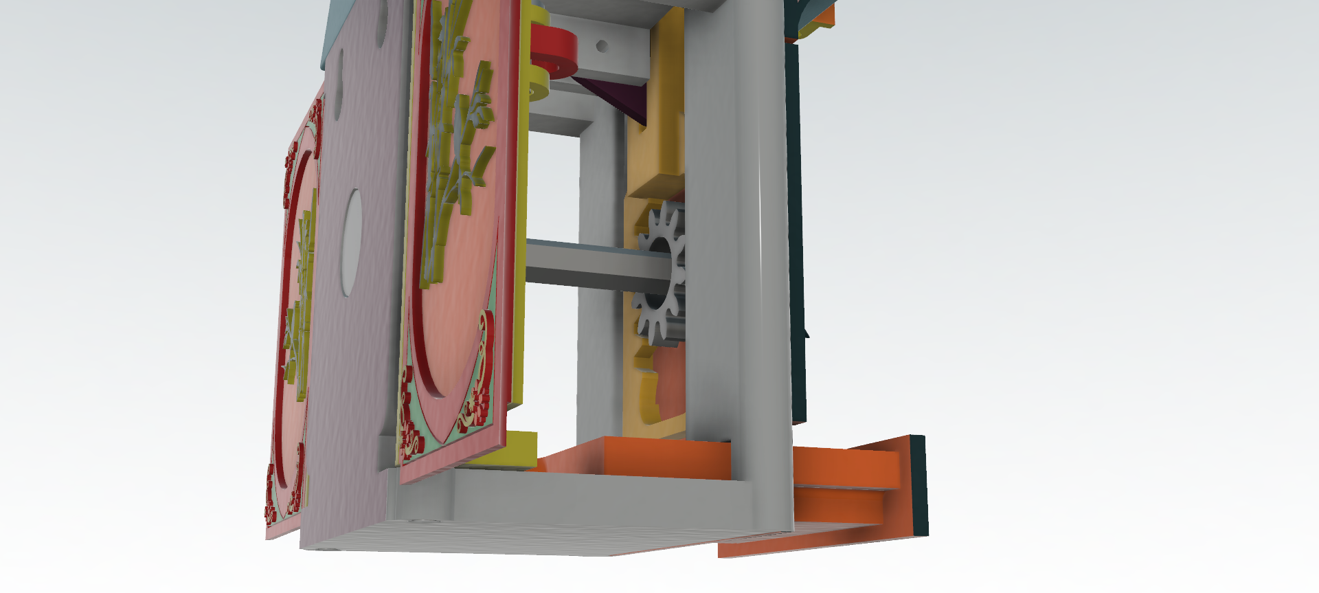 A WALL CLOCK WITH HIDDEN DOORS AND A BIRD COMING OUT par ilan kaplan ...