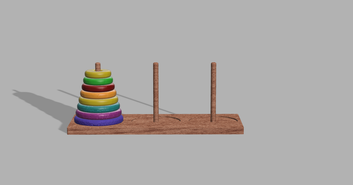 Tower of Hanoi Puzzle by 3Dprintedgr | Download free STL model ...