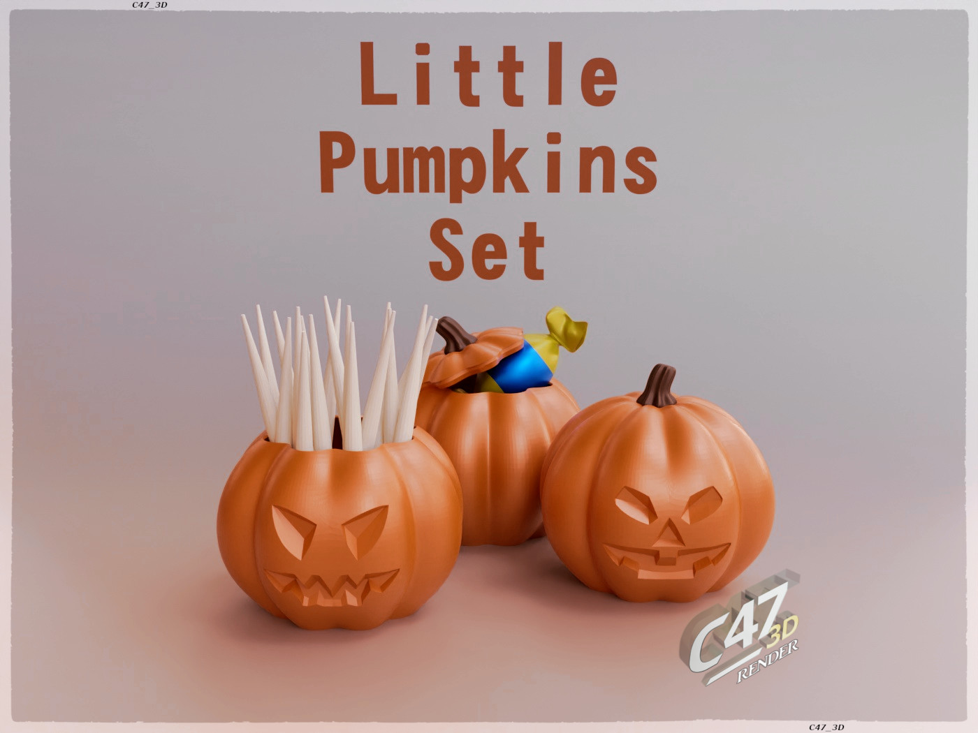 Little Pumpkins Set by C47_3d | Download free STL model | Printables.com