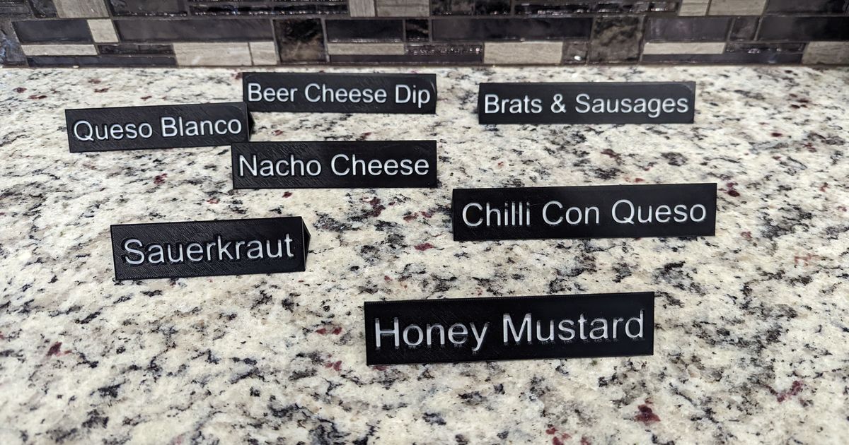 Name Card Signs for Food by eroedig | Download free STL model ...