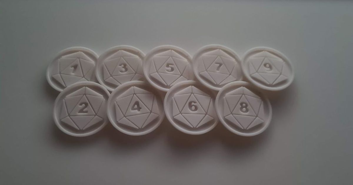 D20 initiative tokens for DND by ReWrite | Download free STL model ...