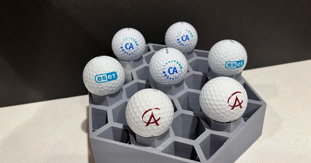 Hexagonal Golf Ball Display Stand (7 balls) by TheCopernicus | Download ...