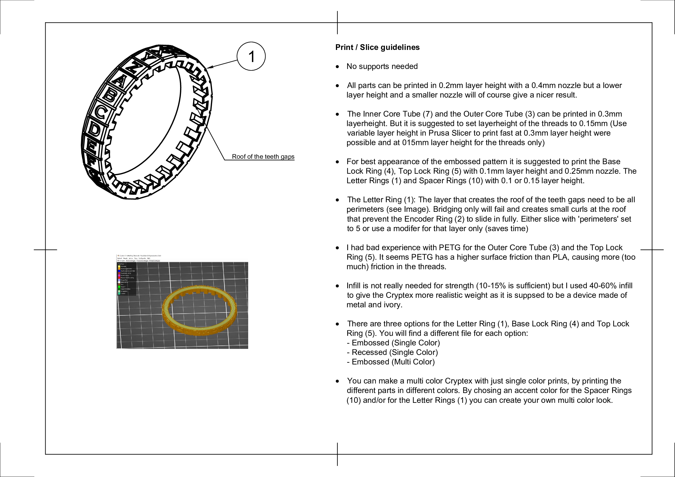 Cryptex (5, 6, 7, 8 or 10 letter wheels) by Cees | Download free STL ...