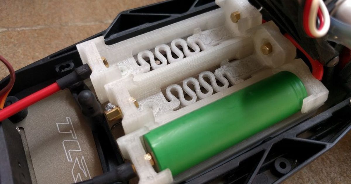 High current 18650/21700 holders with integrated spring by YXC | Download free STL model ...