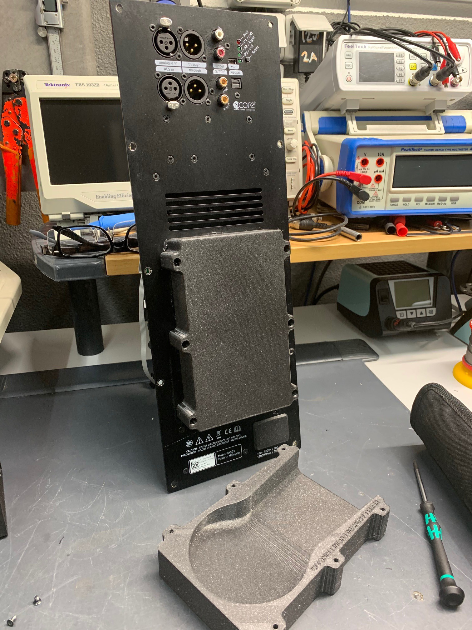 Hypex FA503 plate amp fan duct by Newell Acoustic Engineering ...