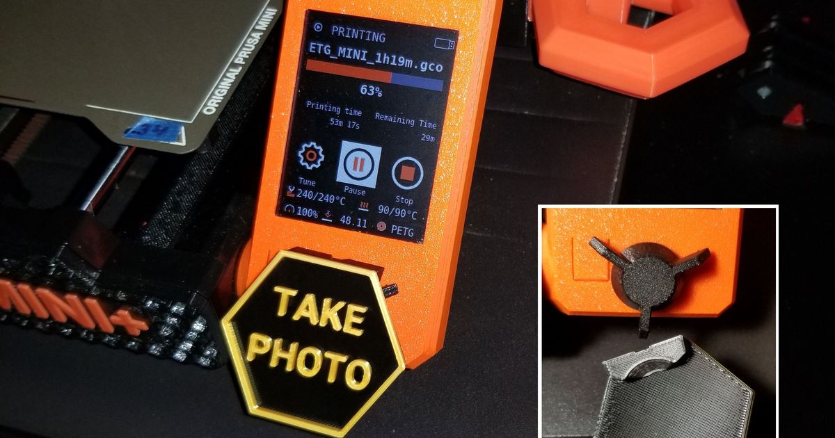 "Take Photo" sign that hangs loose on the Prusa Mini Knob by Will Harry ...