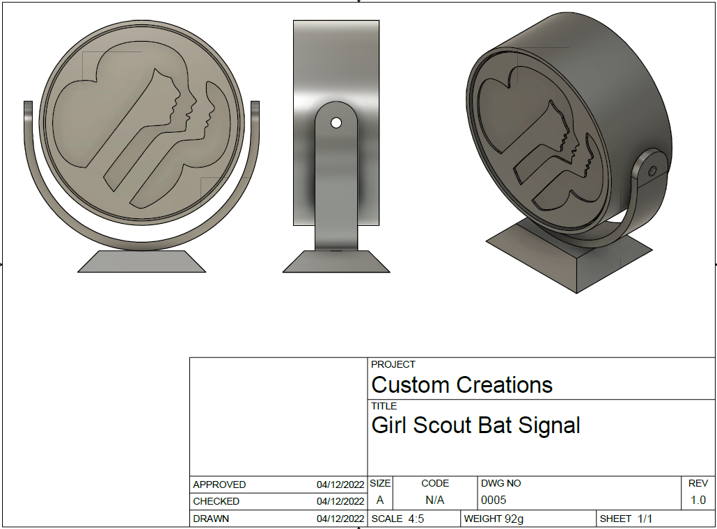 Girl Scout Bat Signal by Andrew Miller | Download free STL model ...