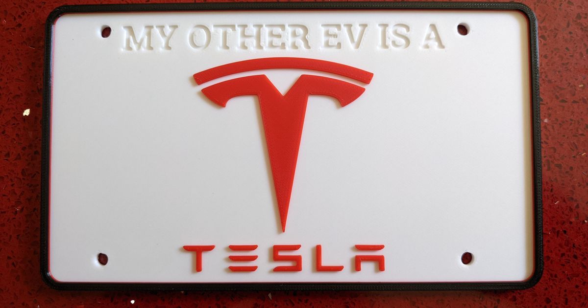 Tesla E-Bike License Plate by Coyoteran | Download free STL model ...