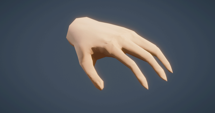 Low Poly Hand by Books | Download free STL model | Printables.com