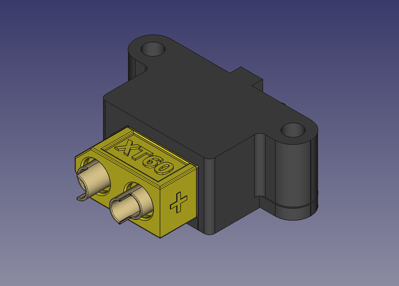 XT-60 side mount to panel by ballanux | Download free STL model ...