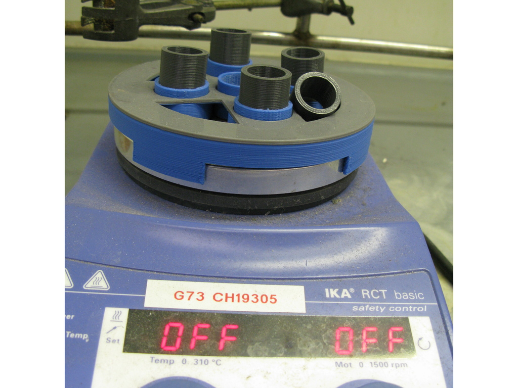 Vial holder for stirring multiple vials on lab stirrer/hotplate by bart ...