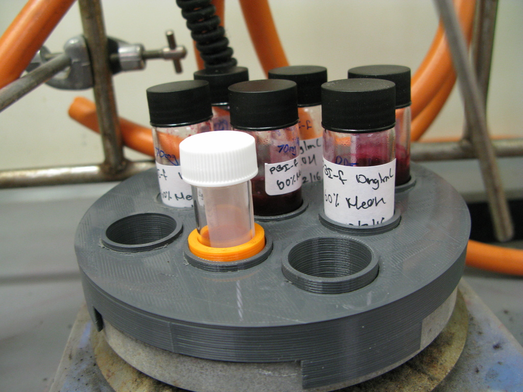 Vial holder for stirring multiple vials on lab stirrer/hotplate by bart ...