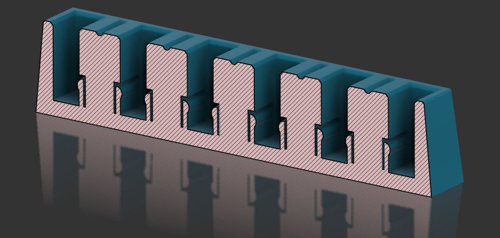 Vertical Mount Friction Fit USB Device Holder (6 Port) by c--b ...