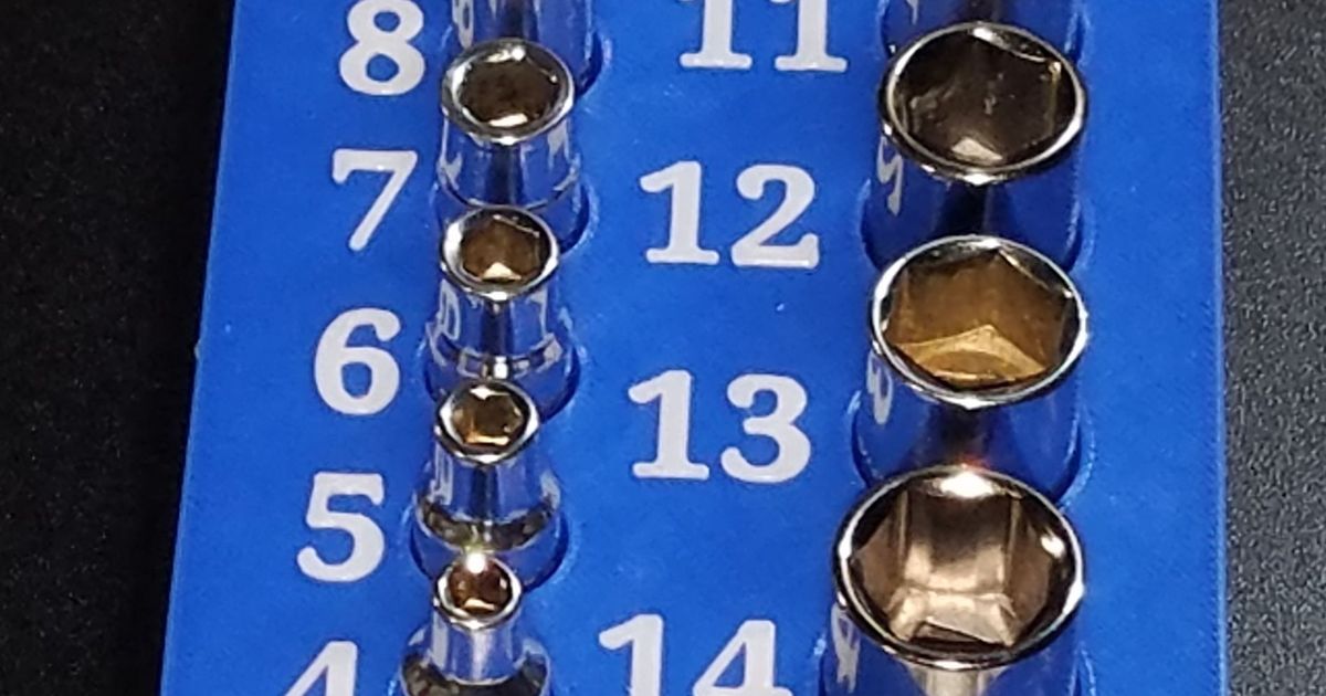 Craftsman 1/4" Metric Socket Organizer Gridfinity and Standalone by M2 ...