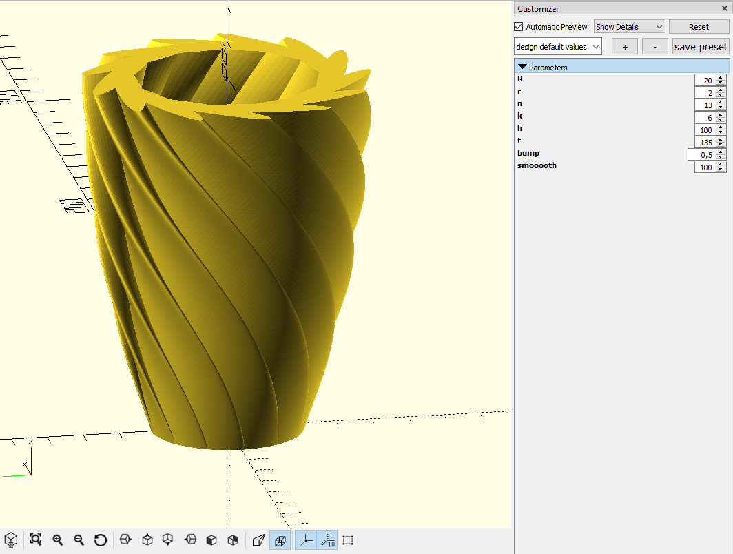Prismatic, twisted parametric spiral vase von matemaciek | Kostenloses ...