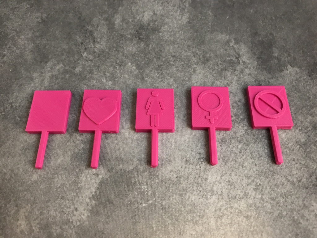 Minifig Women's March Signs by DesignMakeTeach | Download free STL ...