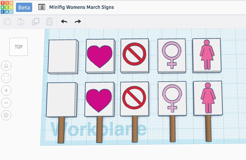 Minifig Women's March Signs by DesignMakeTeach | Download free STL ...