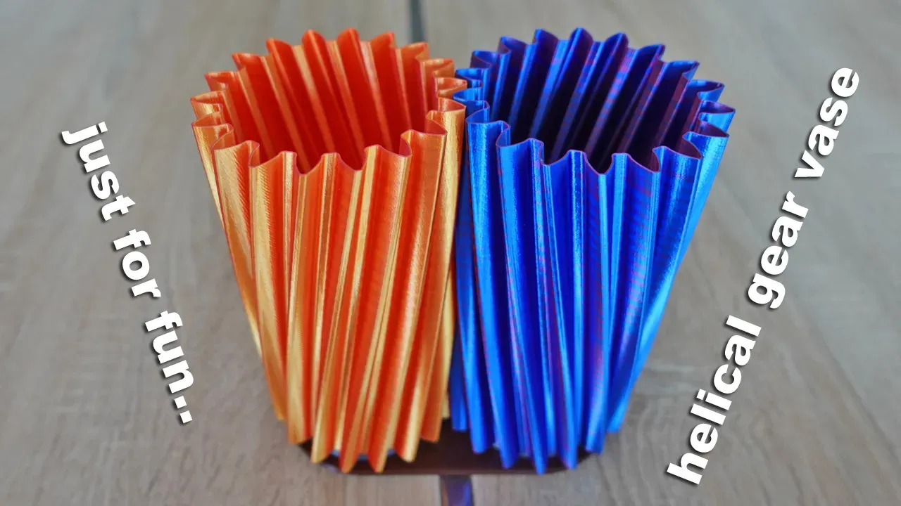Pair of helical gear vases by MyTechFun | Download free STL model ...