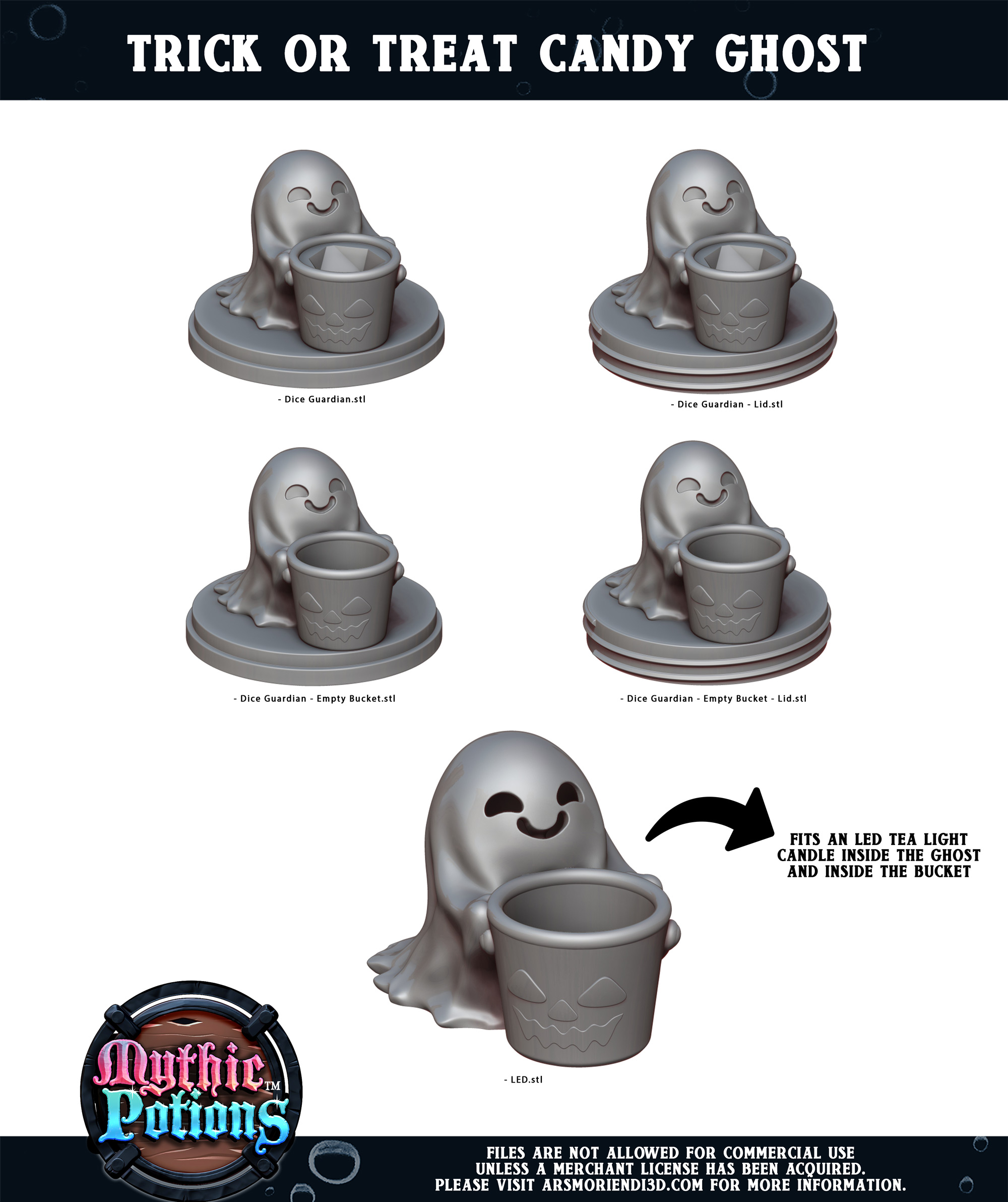 Trick Or Treat Candy Ghost von Ars Moriendi 3D | Kostenloses STL-Modell ...