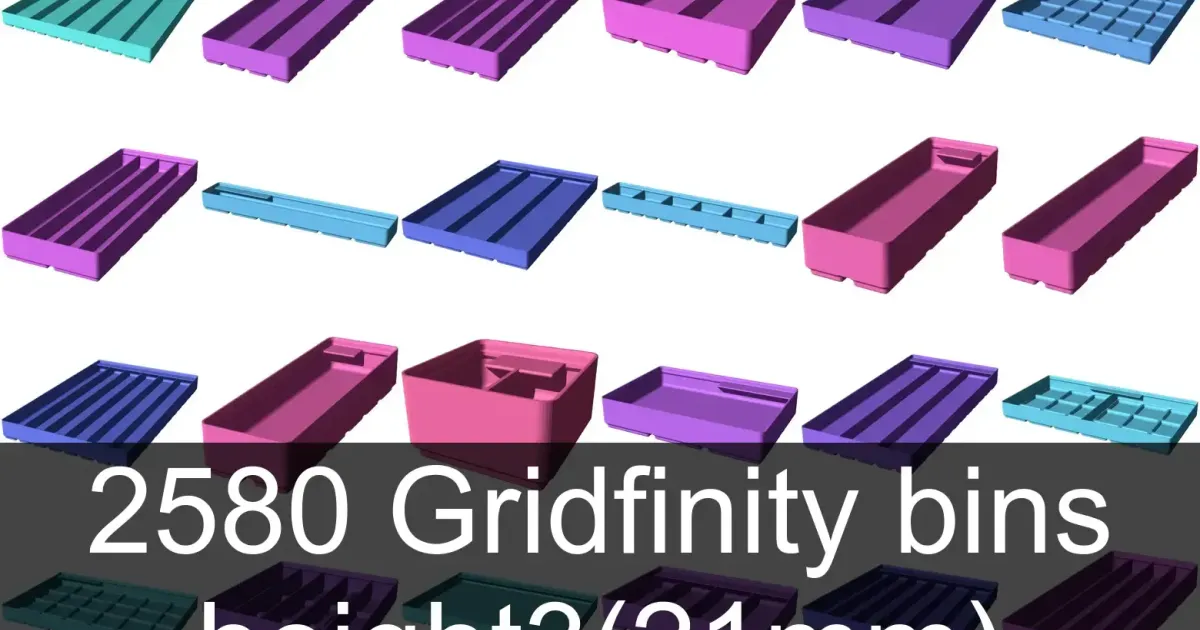 Gridfinity cups height 3 (25mm) collection by Max | Download free STL ...