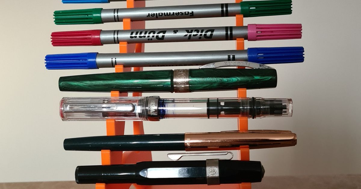 Extended Pen Holder Stand by krdyr | Download free STL model ...