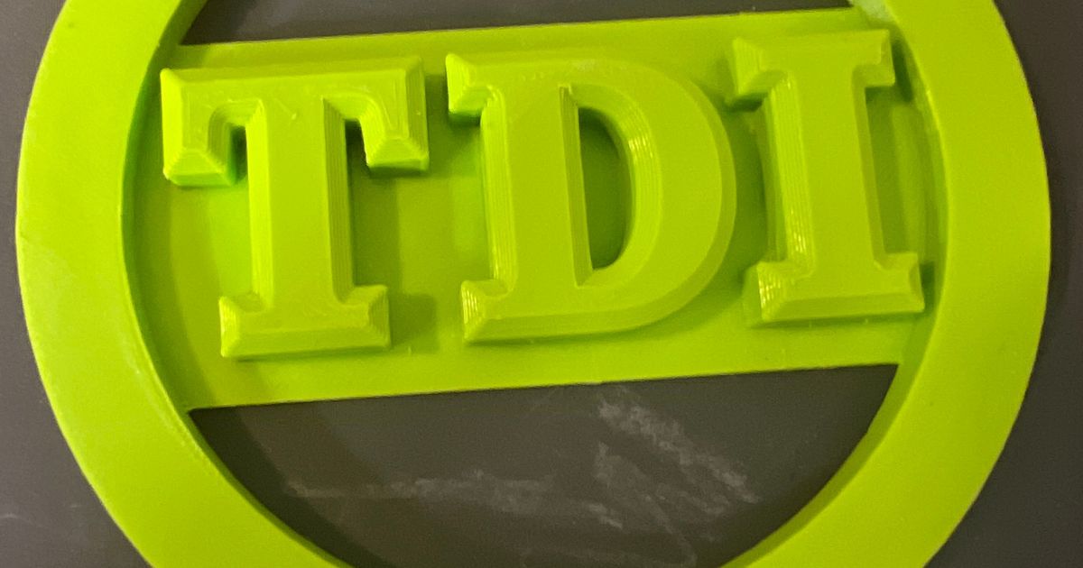 VW TDI Logo by Eric Deagle | Download free STL model | Printables.com