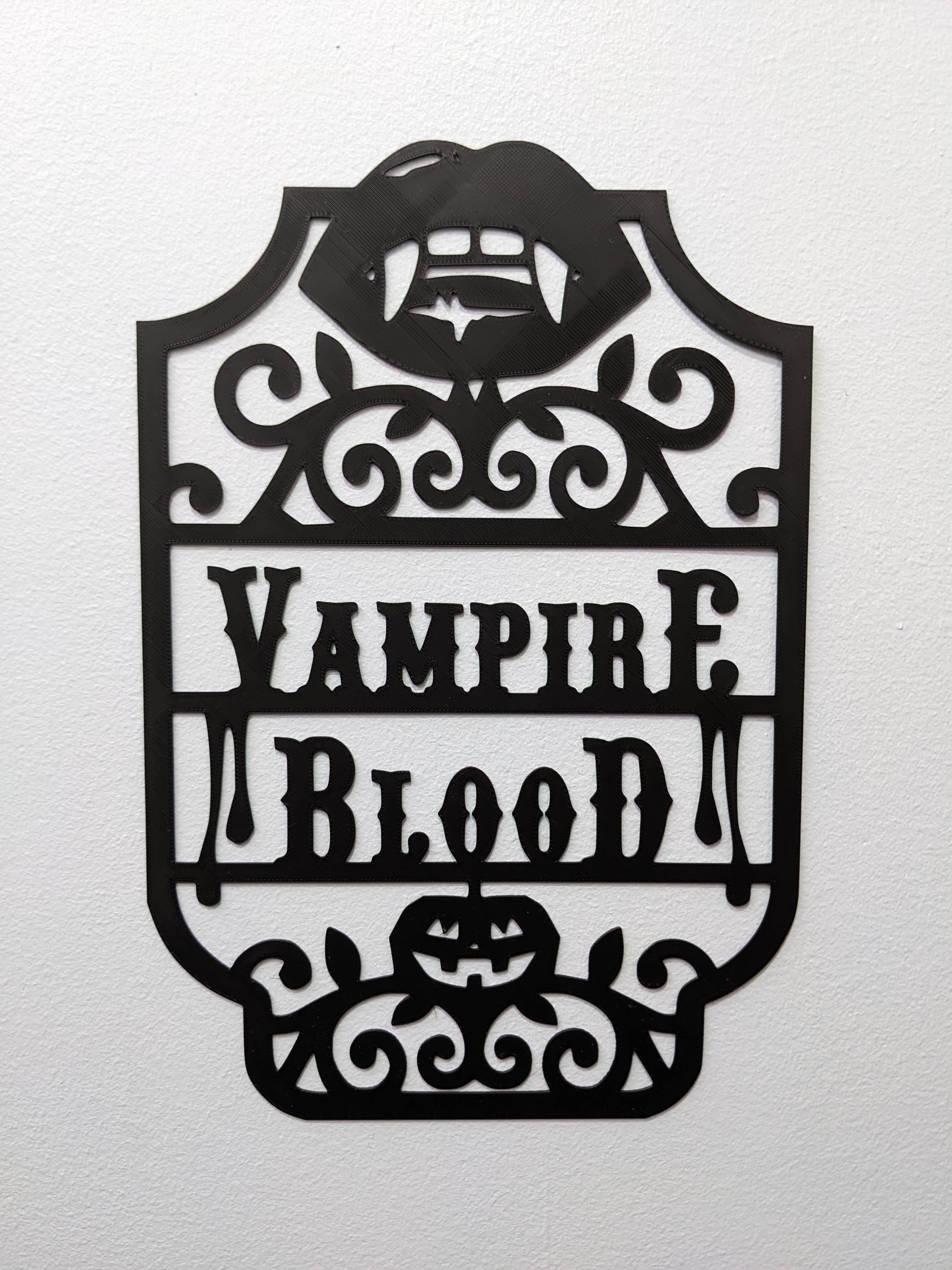 Halloween Wall Art: Vampire Blood by Celulari | Download free STL model ...