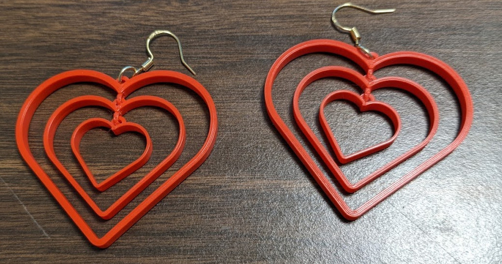 Nested Heart Earrings by Brian Wheeler | Download free STL model ...
