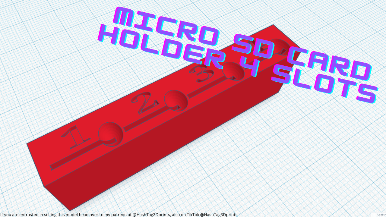 micro SD card Holder by HashTag3Dprints | Download free STL model ...