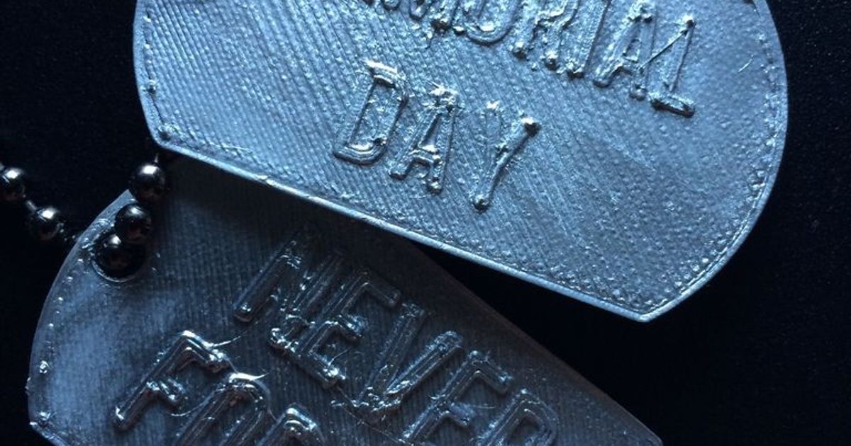 Memorial Day - Dog Tags by DesignMakeTeach | Download free STL model ...