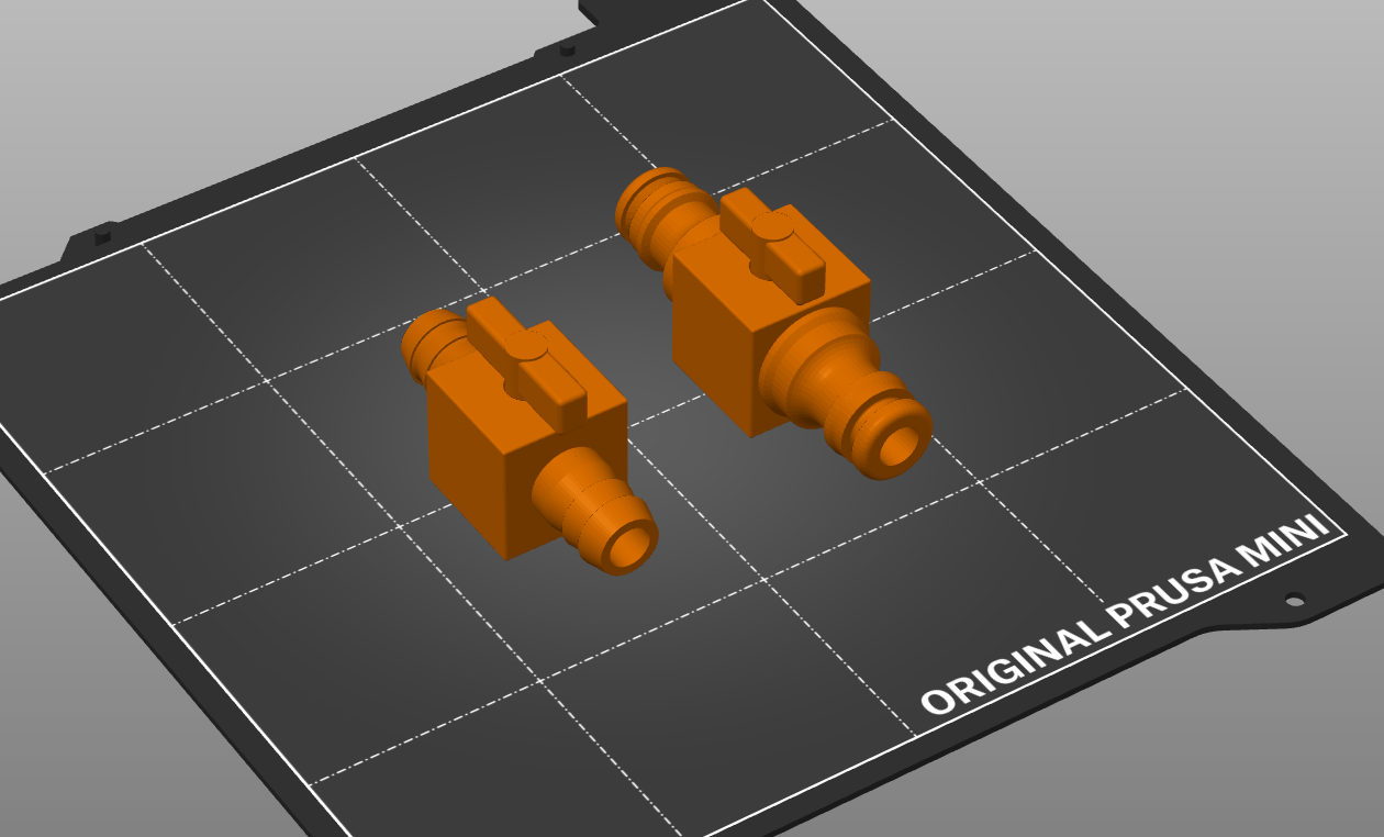 Simple Water Ball Valve, Hose and Gardena Fittings (print in place) by ...