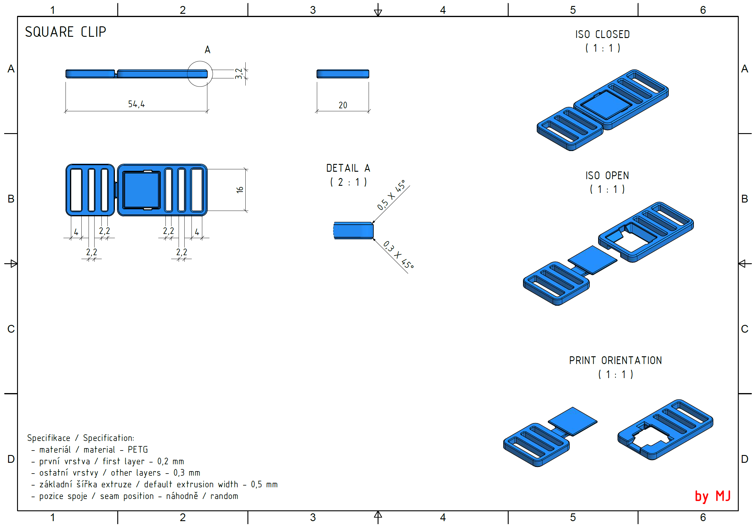 Square clip by Martin_J. | Download free STL model | Printables.com