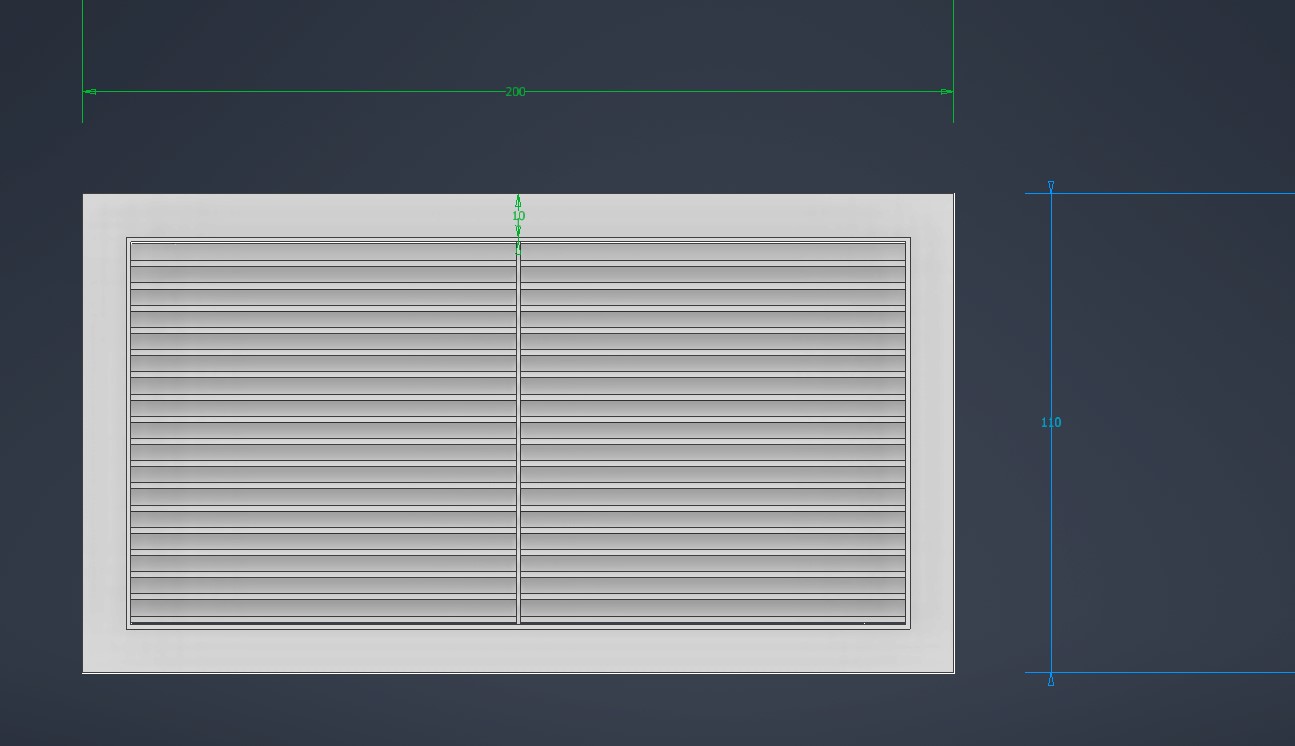 Door vent 100x200mm by cekpi7 | Download free STL model | Printables.com