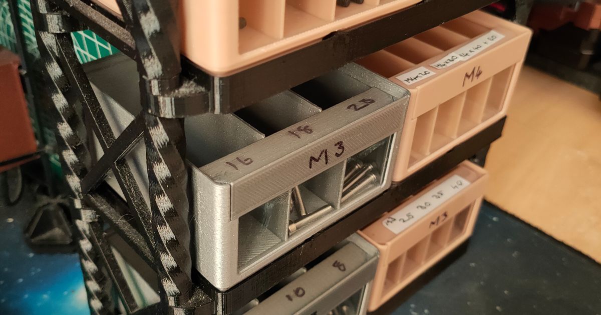 Gridfinity Window Bin Easy Stacking Rack by methlon | Download free STL ...