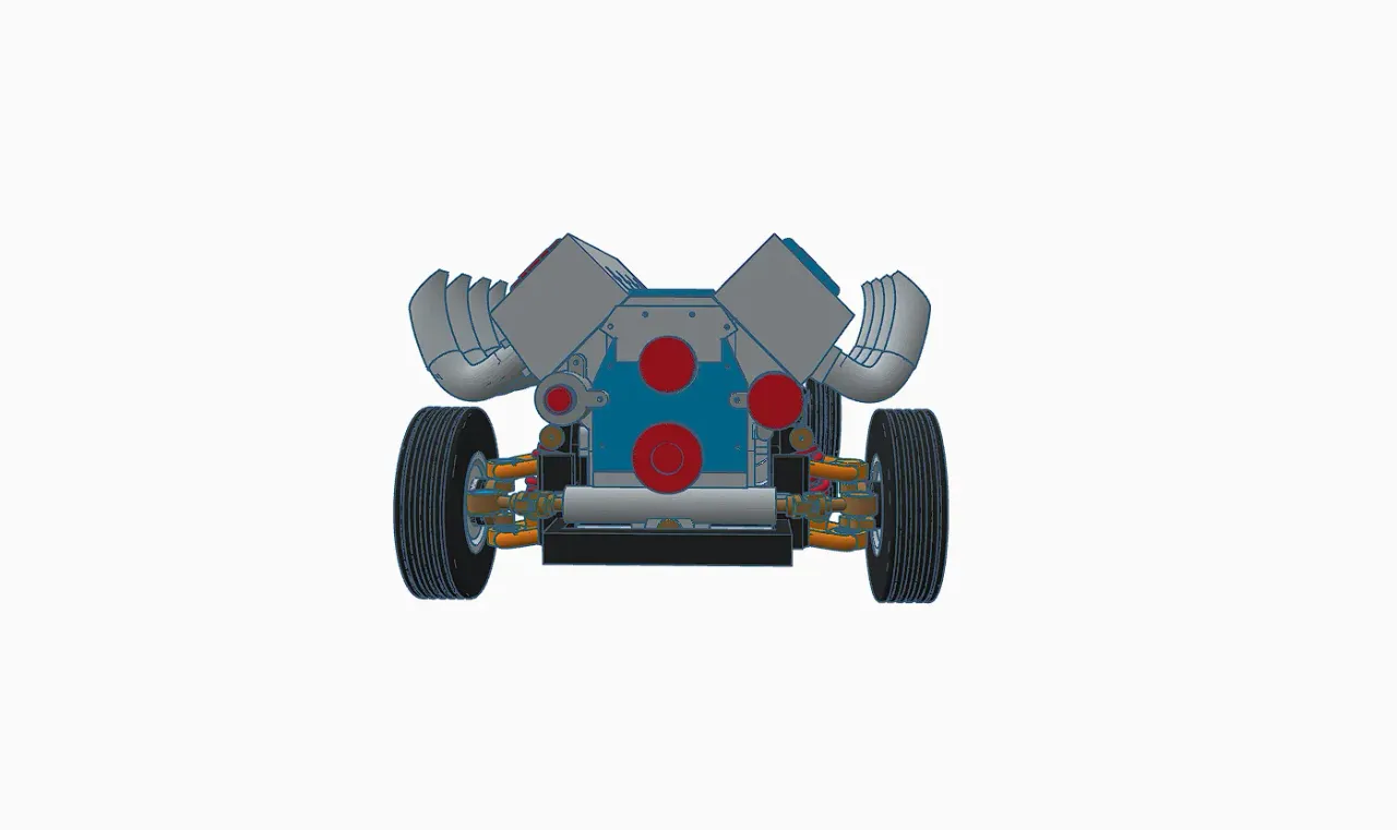 150+ Parts Mechanical Drag Car by 3dprintedparts | Download free STL ...
