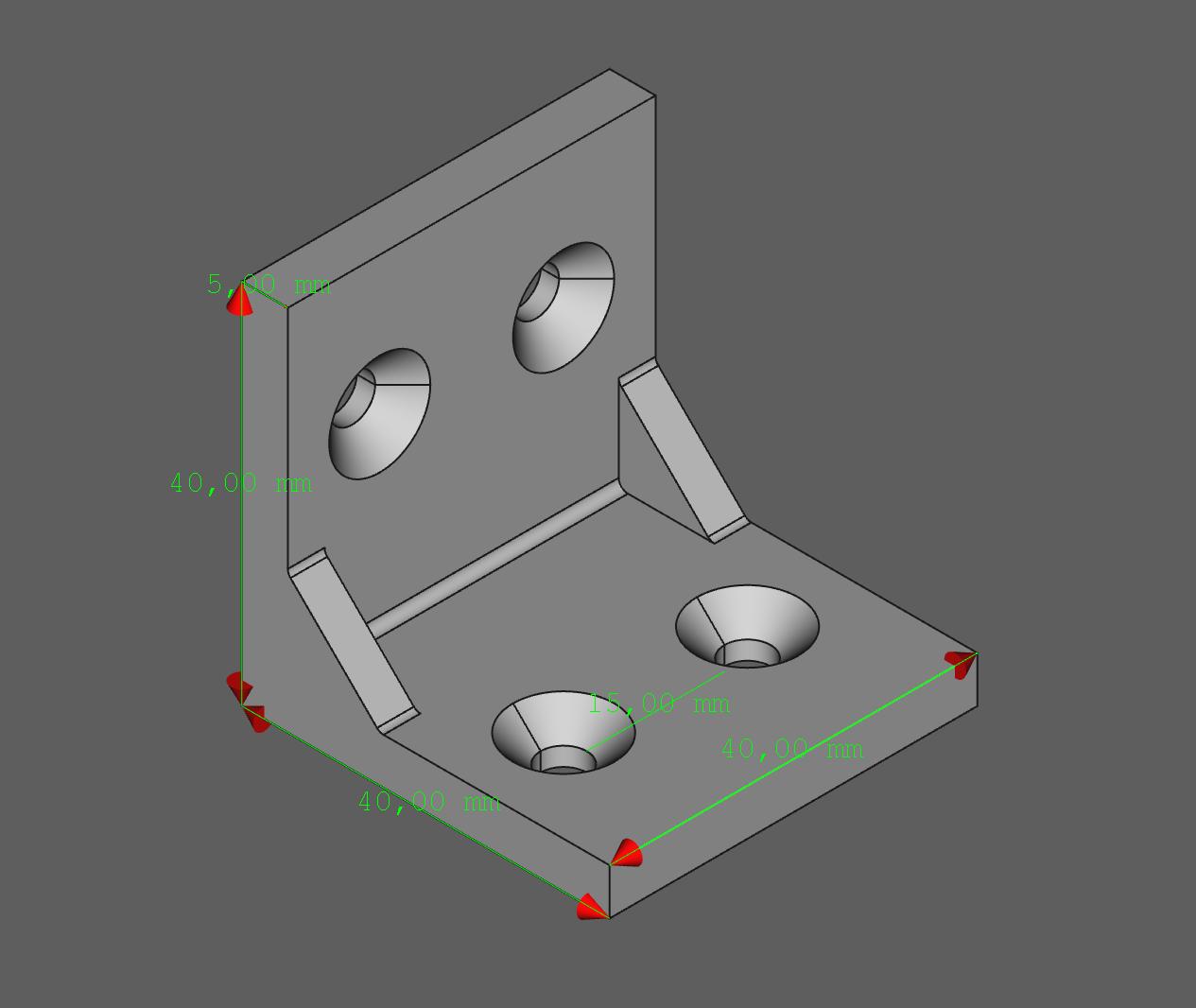 Winkel mit 5er Bohrung / 40x40x5 / Angle with 5 hole by Daki3D ...