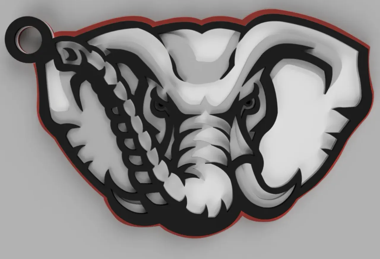 Alabama Football Keychain by grizzie17 | Download free STL model ...