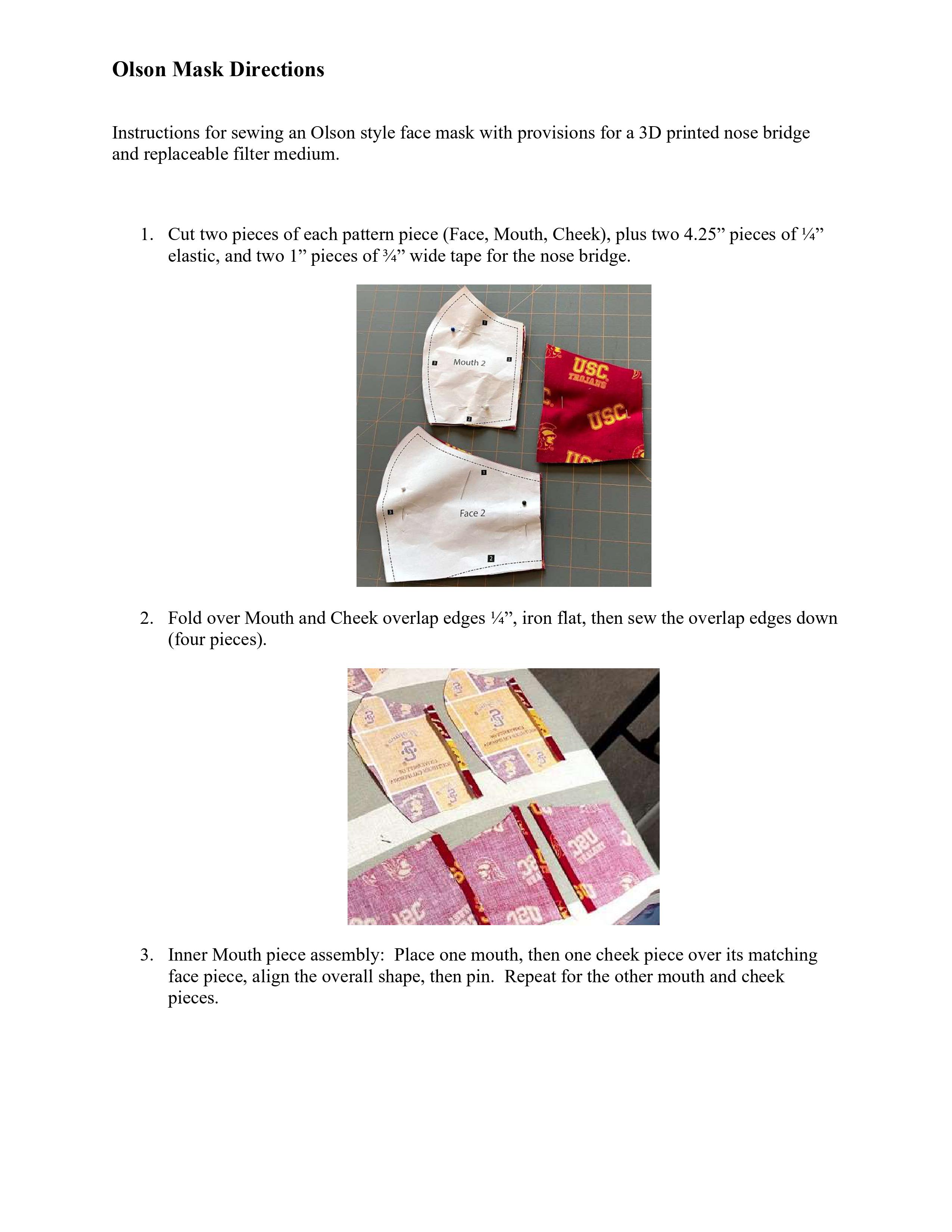 Cloth Face Mask with filter pocket and 3D Printed Nose Bridge by ...