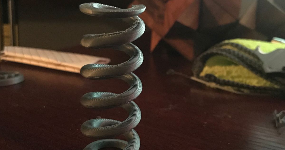 Functional spring w built-in support in the file. - Works with PLA by ...