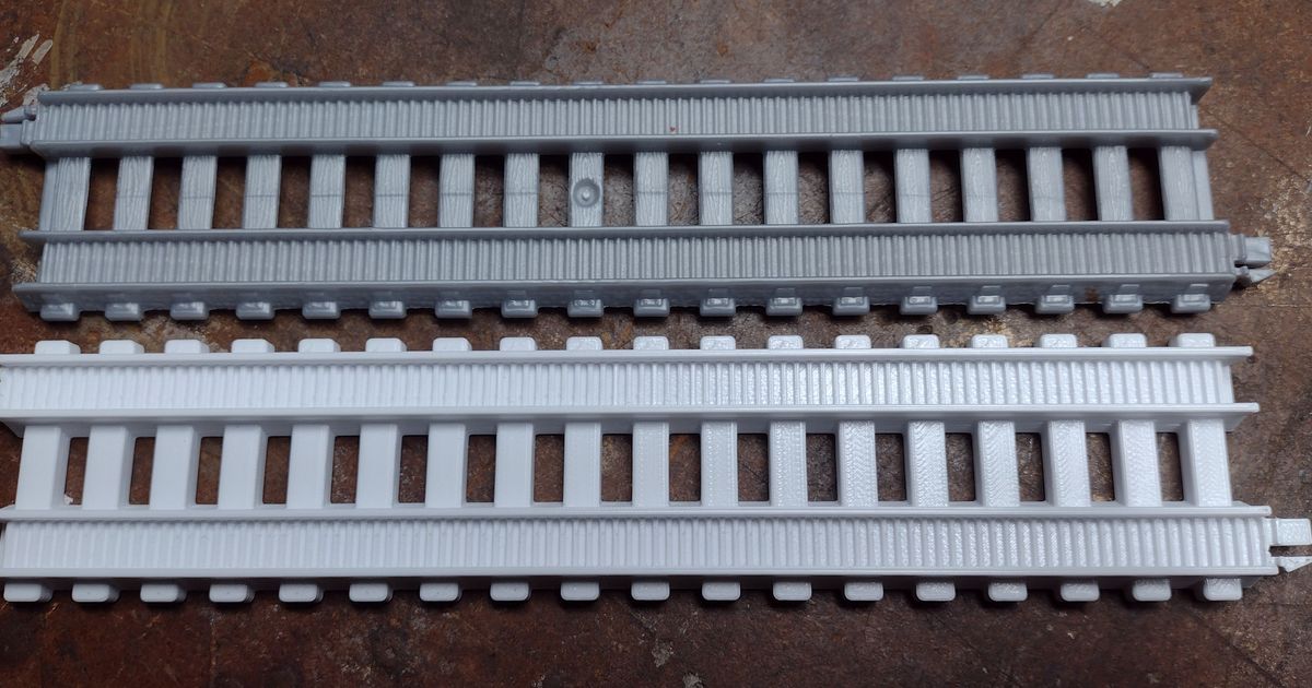 Straight train track section by Obeisance | Download free STL model ...