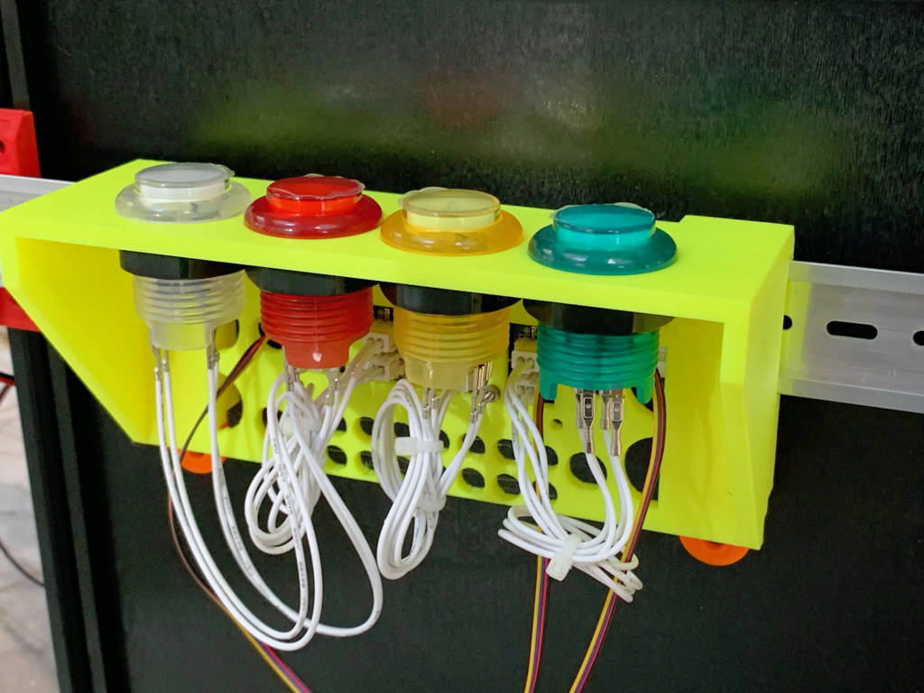 Din Rail mount for 30mm Arcade Buttons and an Adafruit controller by ...