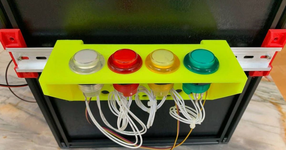 Din Rail mount for 30mm Arcade Buttons and an Adafruit controller by ...
