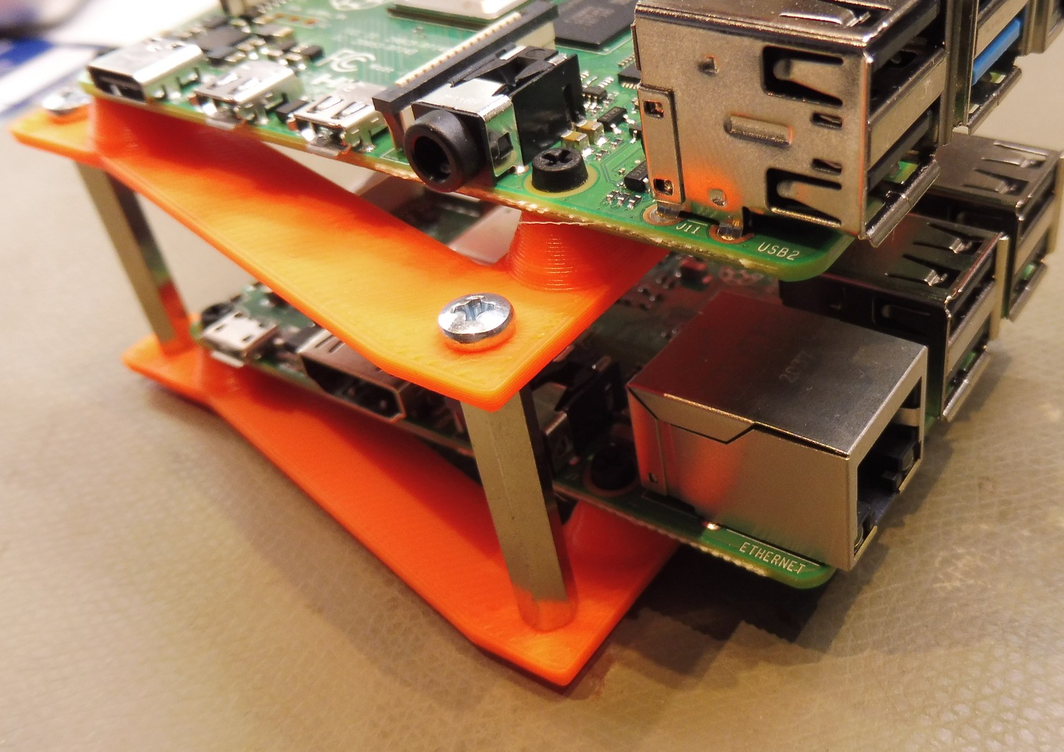 Simple Raspberry Pi rack / stack mount by hli | Download free STL model ...