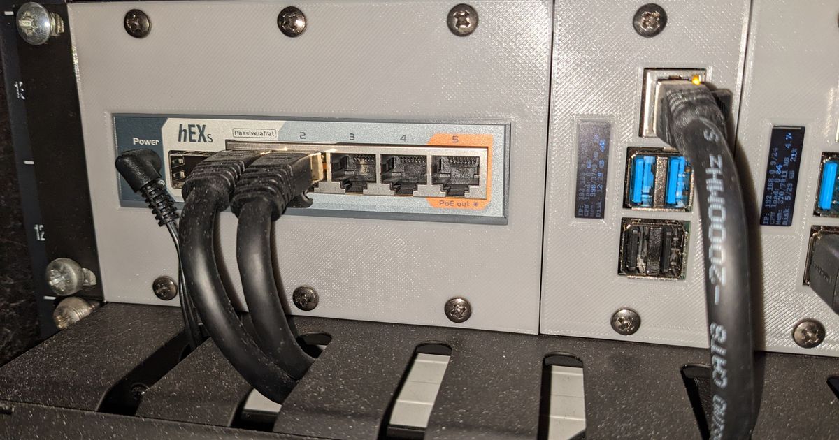 MikroTik hEX (S) Mount Rack Mount 19" 2U DAP Adapter by Moley001 ...