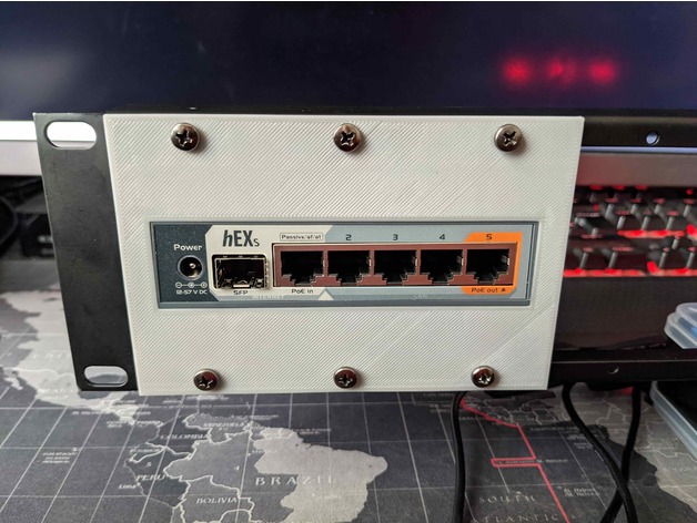 MikroTik hEX (S) Mount Rack Mount 19" 2U DAP Adapter by Moley001 ...