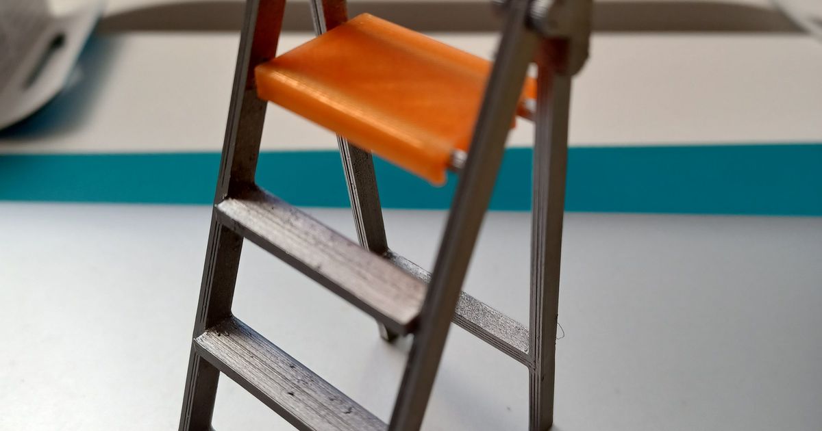 Functional foldable ladder 1/16 scale by Sparrow-5 | Download free STL ...