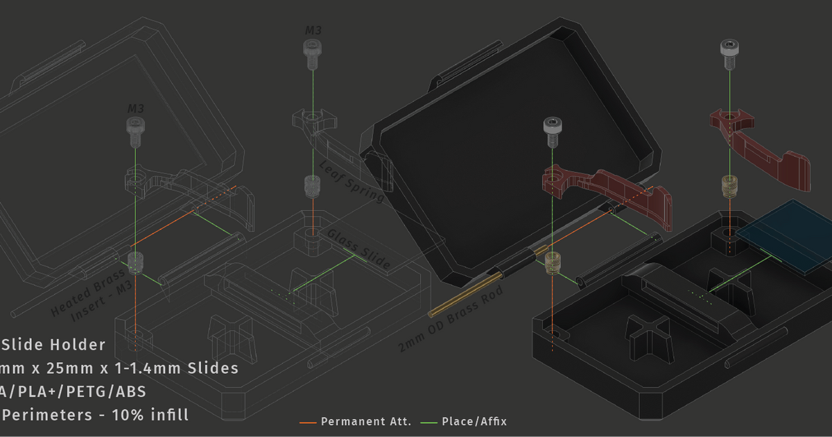 Case for 2 glass microscope slides by Malcolm | Download free STL model ...