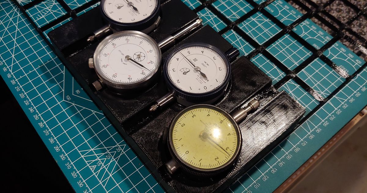 Gridfinity 5x3 quad dial indicator holder by Drew | Download free STL ...