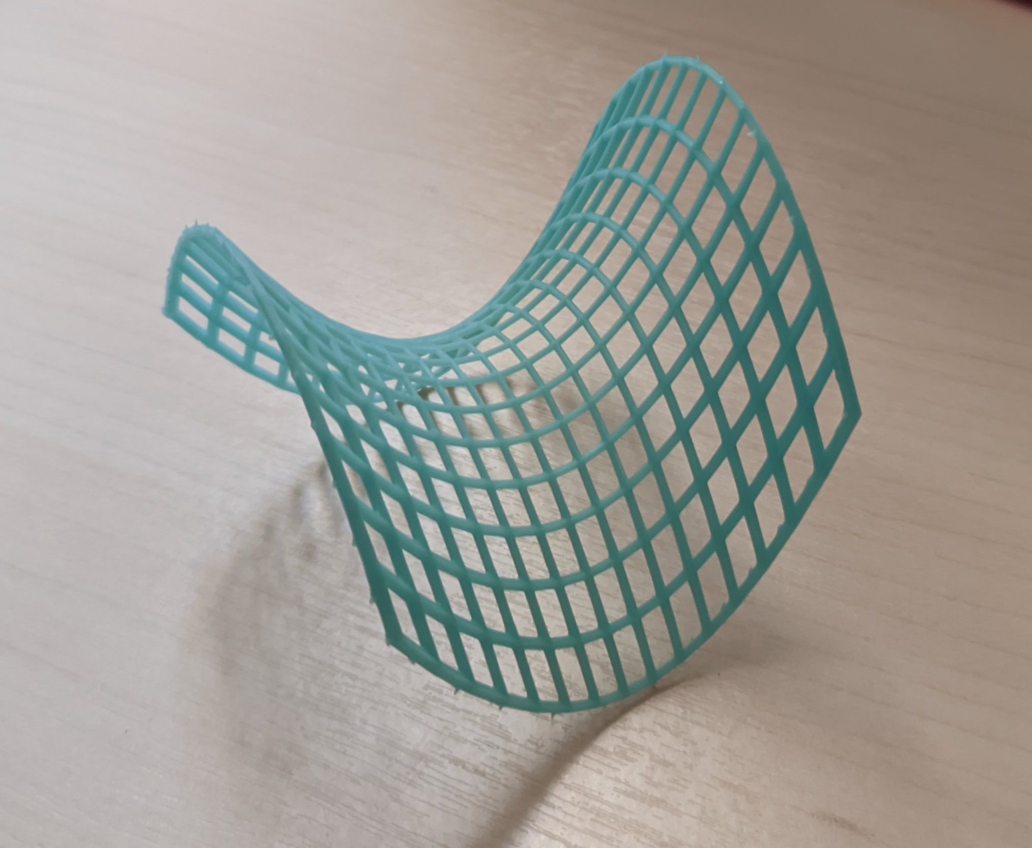 Hyperbolic Paraboid in wireframe with supports for SLA printing by ...