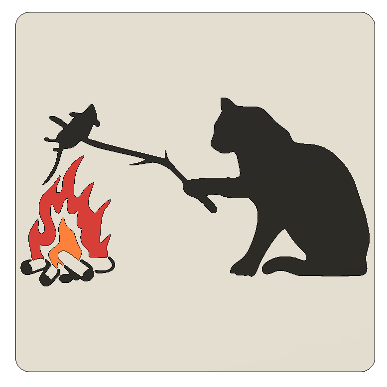 Cat Fire Sign (Multi Color Ready) by Combinacijus | Download free STL model | Printables.com